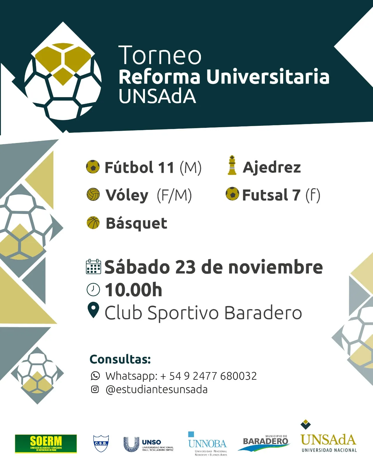 Llega la 5° edición del Torneo Reforma Universitaria UNSAdA